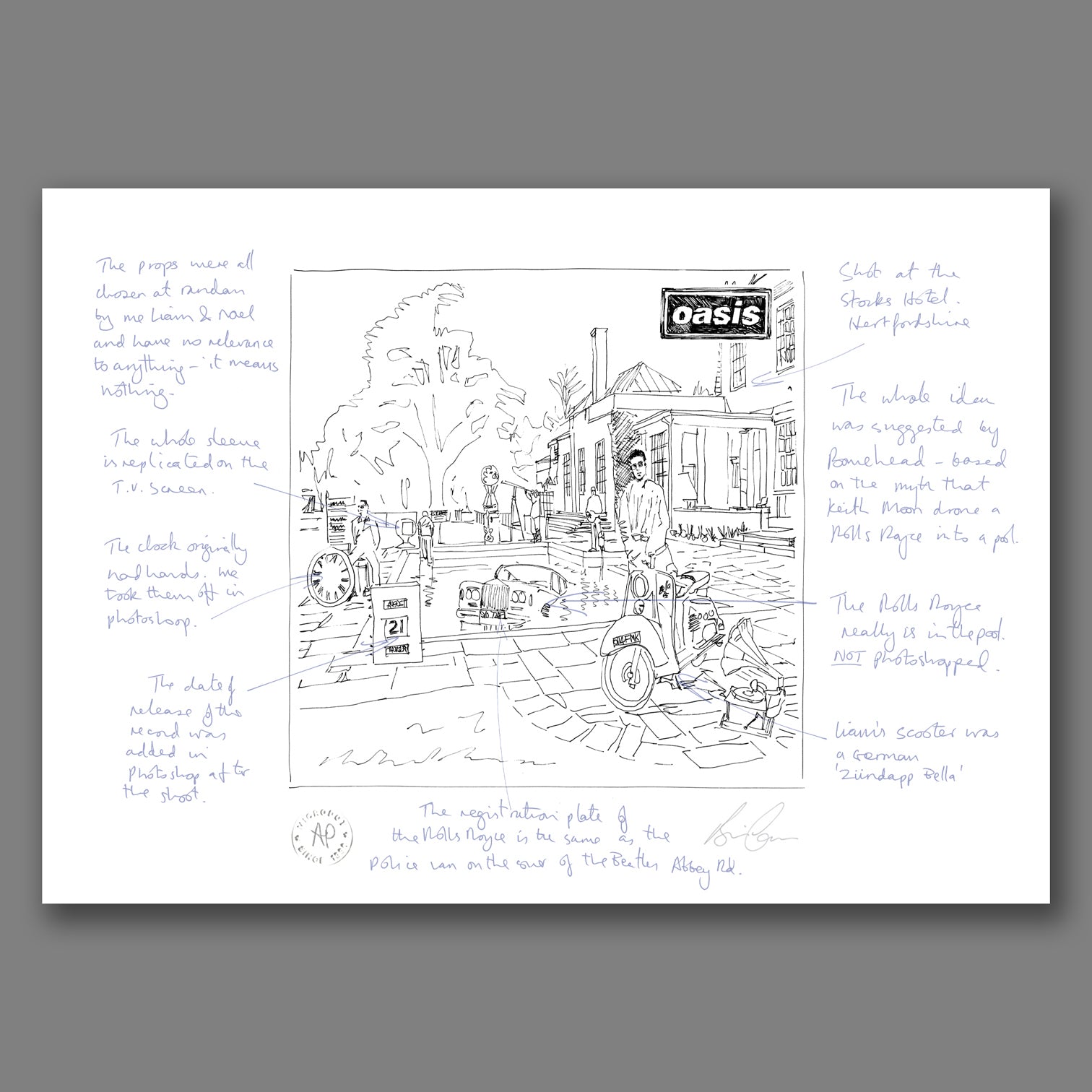 Oasis - Be Here Now - Artists proof Illustration Print - New Item ...