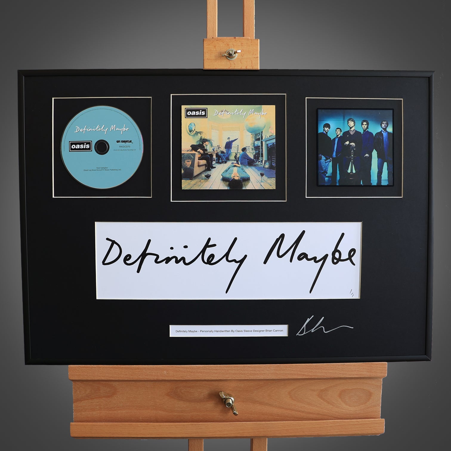 Oasis - Definitely Maybe - Handwritten & Framed CD - New Item ...